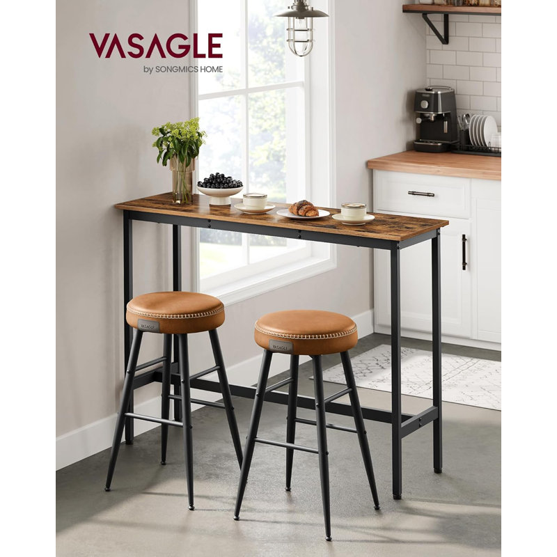 Narrow Long Bar Table Kitchen Dining Table High Pub Table Sturdy Metal Frame Industrial Design